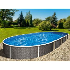 Above Ground Steel Wall Pool Azuro Rattan Set Ø5,5x3,7x1,2 m (16 ft ...